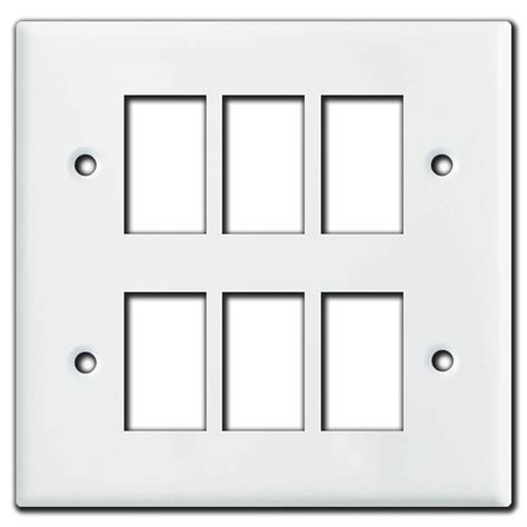 New Style Ge 2 Gang Low Voltage 6 Switch Plate Cover White
