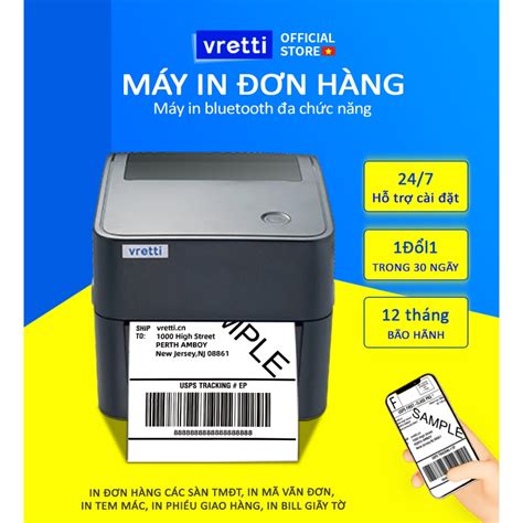 Vretti 410b Máy in nhiệt đơn hàng Máy in đơn sàn TMĐT mã vận đơn mã