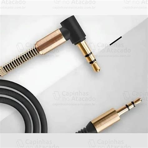 Cabo Auxiliar 3 5mm P2xP2 Flexível Anti Nó Agold CB 55 AGold
