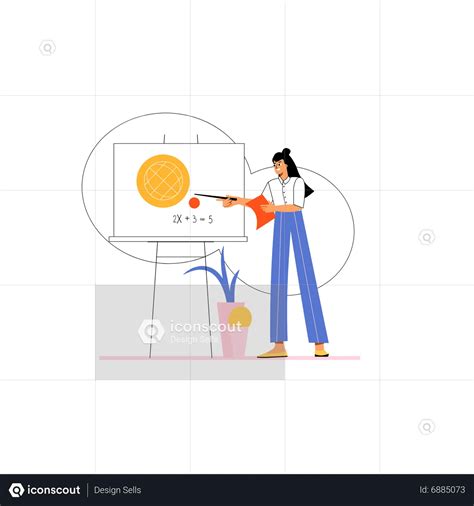 Girl Teaching Algebra In Maths Class Animation Free Download People