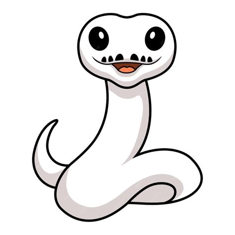 Premium Vector Cute White Leucistic Ball Python Snake Cartoon