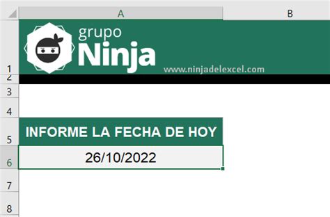 Cómo Colocar La Fecha De Hoy En Excel Ninja Del Excel