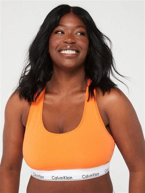 Calvin Klein Plus Modern Cotton Unlined Bralette Orange