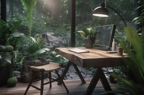 Premium AI Image Minimalist Workspace Modern Generated Ai