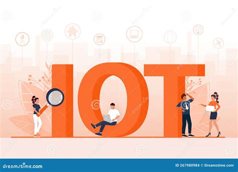 IOT Internet Of Things Devices And Connectivity Concepts On A Network Flat Style With People
