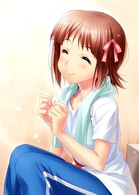 Safebooru Amami Haruka Blush Brown Hair Closed Eyes Idolmaster Short