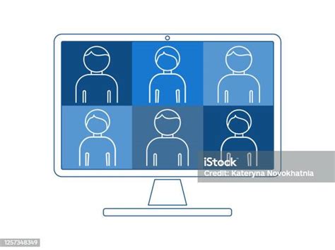 화상 회의 개념 온라인 과정 먼 교육 비디오 강의 인터넷 그룹 컨퍼런스 교육 테스트 집에서 일 쉬운 의사 소통 Eps10 벡터에