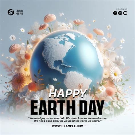 Premium Psd Green Planet Earth Day Green Earth Energy Conservation
