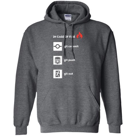 Programmer T Shirt In Case Of Fire Git Commit Push Out Shirt Design