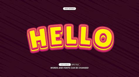 Premium Vector Editable Hello Vector Text Effect Premium Vector Editable Hello Vector Text Effect