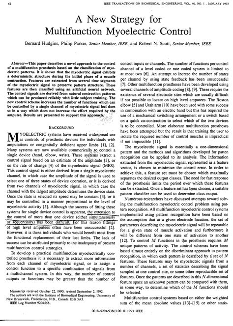 Pdf A New Strategy For Multifunction Myoelectric Control