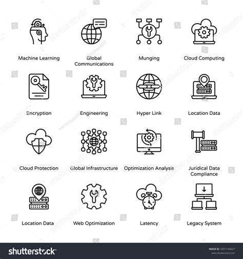 Big Data Outline Icons Stroked Vectors Stock Vector Royalty Free 1831144027 Shutterstock