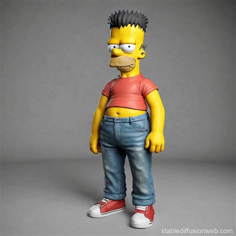 Realistic Bart Simpson Full Body Stable Diffusion Online