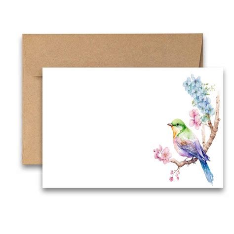 Flat Notecards Watercolor Bird Note Cards T Cards Etsy