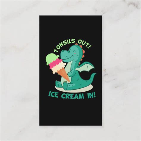 Tonsillectomy Surgery Tonsils Out Ice Cream In Business Card Zazzle
