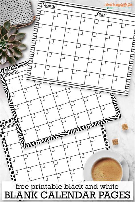 Free Printable Blank Calendar Pages Artofit