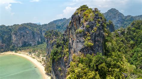 Playa Railay En Tailandia Provincia De Krabi Vista Aérea De Las