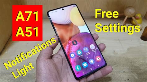 Samsung A51, A71 Notifications Light Settings - YouTube