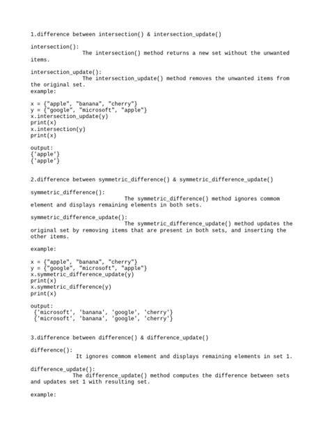 Differences Between Various Methods Pdf