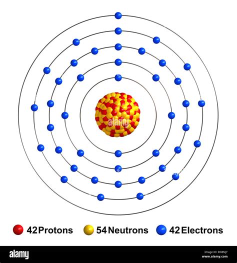 3d Render Of Atom Structure Of Molybdenum Isolated Over White