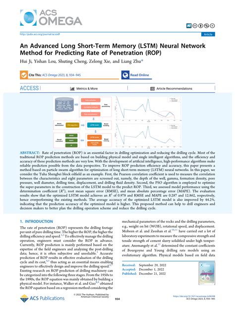 Pdf An Advanced Long Short Term Memory Lstm Neural Network Method For Predicting Rate Of