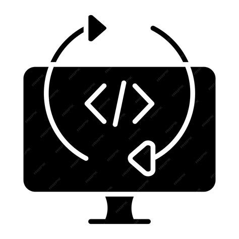Premium Vector | Programming cycle glyph solid black illustration