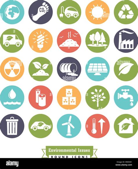 Raccolta Di Ambiente E Cambiamento Climatico Relativi Tonda Colore
