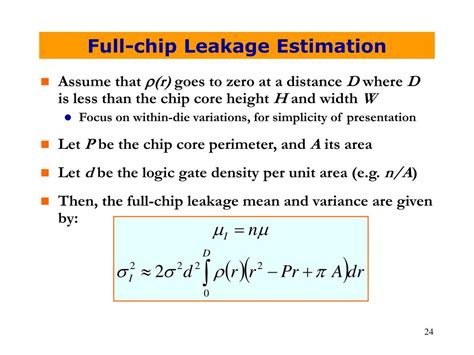 Ppt Modeling And Estimation Of Full Chip Leakage Current Considering