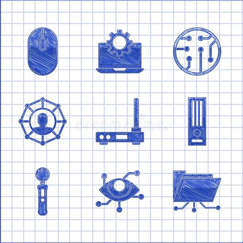 Set Router And Wi Fi Signal Virtual Reality Folder Lock Video Game Console Gamepad Project