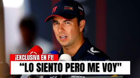 EXCLUSIVA Checo Pérez va a tomar Esta DECISIÓN con REDBULL YouTube