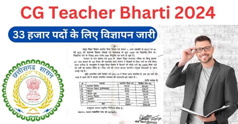 Cg Teacher Vacancy 2024 Notification Out छत्तीसगढ़ शिक्षक भर्ती 33