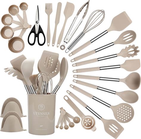 Qmvess Silicone Kitchen Utensil Set 28 Pcs Non Stick