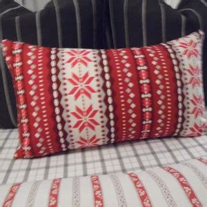 RED SNOWFLAKE Pillow Cover Red Grey White Pillow Cover Etsy