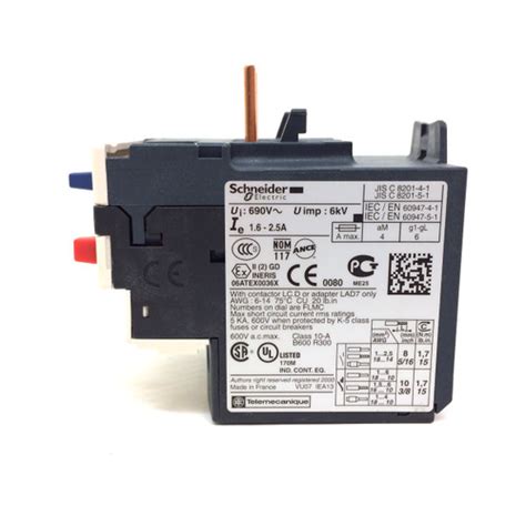 Overload Relay Lrd07 Schneider 1 6 2 5a Axxa Motor Control And Automation