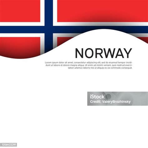 白い波状の背景にノルウェーの旗ビジネス小冊子州ノルウェーの愛国的なバナーチラシノルウェーの国家ポスターデザインペーパーカットスタイルベクトルの