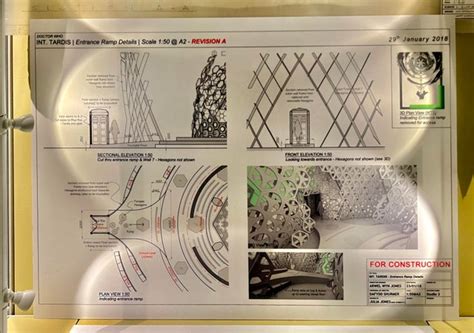 Jodies Tardis Interior Construction Plans On Display At The Doctor Who