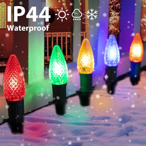 C9 Luces LED De Navidad Para Exteriores Con Estacas 20 Luces LED De Fresa De 25 7 Pies