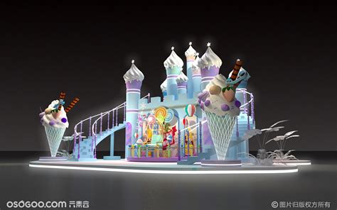 美陈设计 3d效果图 Dp点陈列设计 元素谷osogoo