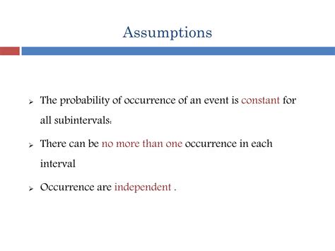 Poisson Distribution Assumption Mean And Variance Pptx