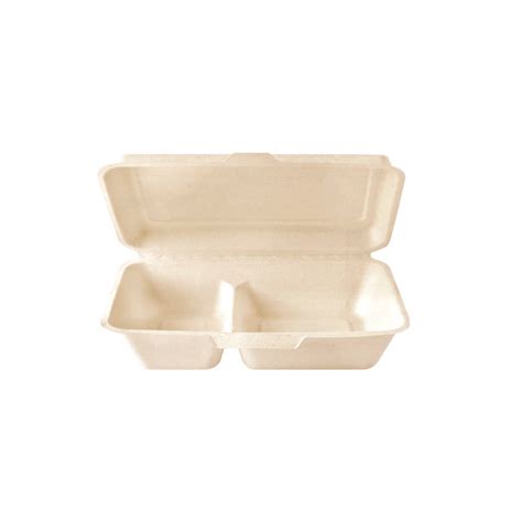 กล่องบรรจุอาหารไบโอชานอ้อย 2 ช่อง B002 ขนาด 1000 มล ตราเกรซซิมเปิล Freshket สั่งวัตถุดิบออนไลน์