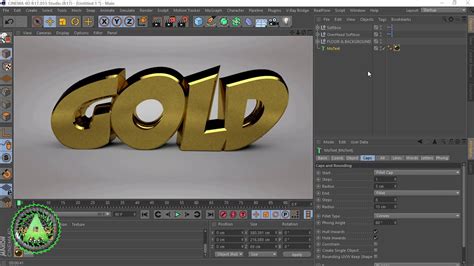 Create Your Golden Text On Cinema 4d Youtube