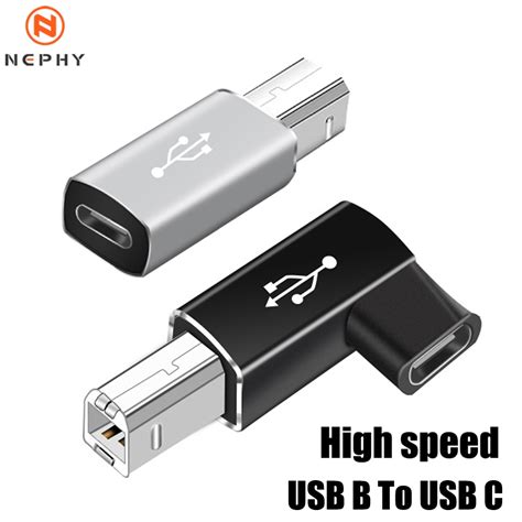 90 Degree Elbow Usb Type C Female To Usb B Male 20 Midi Adapter