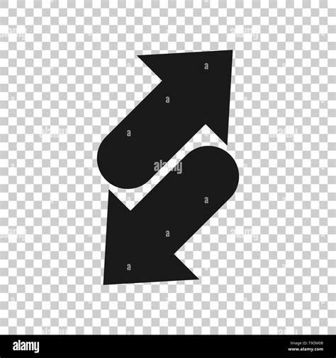 Reverse Arrow Sign Icon In Transparent Style Refresh Vector