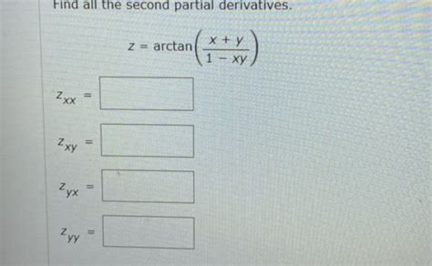 Find All The Second Partial Derivatives L Z Studyx