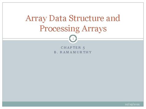 array data structure and processing arrays 1 chapter