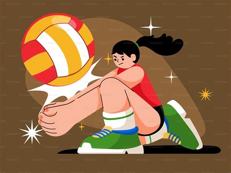 손에 공을 들고 바닥에 앉아 있는 여성 벡터 Unsplash의 팀 이미지