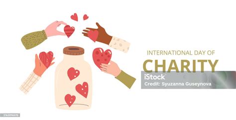 국제 자선 배너 템플릿의 날입니다 기부 상자 배경입니다 벡터 일러스트 레이 션 공동체에 대한 스톡 벡터 아트 및 기타 이미지 공동체 친절 개념 Istock