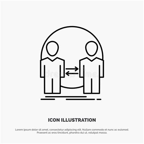 Man Clone User Identity Duplicate Line Icon Vector Stock Vector