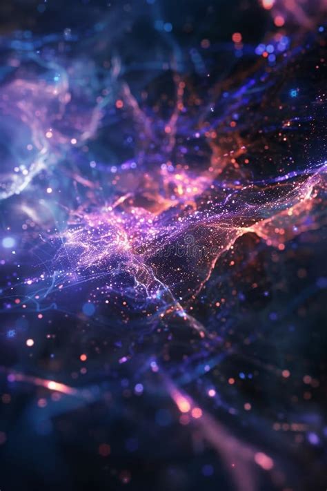 Neural Cells With Luminous Communication Nodes In An Abstract Dark