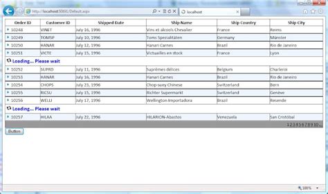 Hierarchical GridView In ASP NET With AJAX JQuery Implementation Part